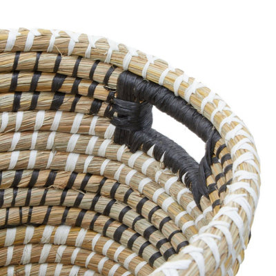 Interiors by Premier Set of Three Oval Straw Baskets