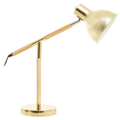 Interiors by Premier Shiny Brass Finish Table Lamp, Adjustable Height ...