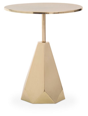 Interiors by Premier Shiny Gold Side Table, Modern Round Side Table For ...