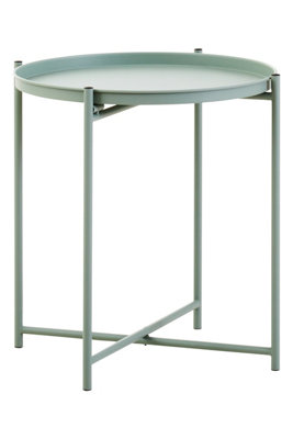 Interiors by Premier Side Table With Round Grey Top, Space Saving And ...