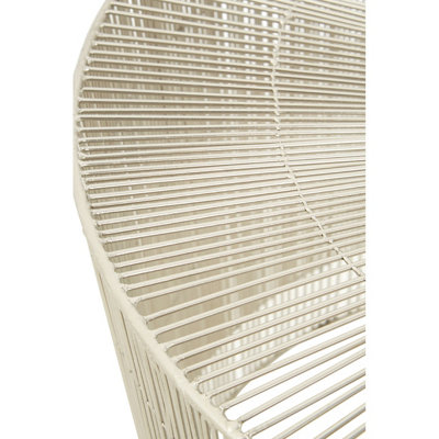 Interiors by Premier Silver Small Cage Round Table, Iron Strips Coffee ...