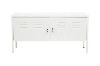 Interiors by Premier Sleek And Sturdy Two Door White Locker, Compact ...