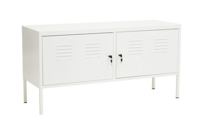 Interiors by Premier Sleek And Sturdy Two Door White Locker, Compact ...