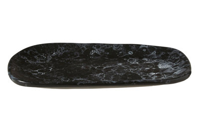 Interiors By Premier Small Black Marble Effect Serving Platter ...