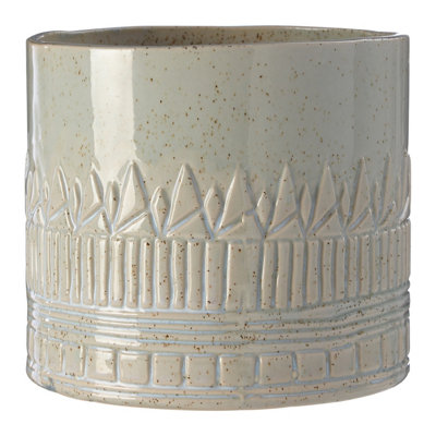 Buy Interiors by Premier Small Ceramic Planter with Embossed Pattern ...