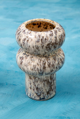 Interiors by Premier Small Vase, Beige Stoneware Vase, Free Standing ...