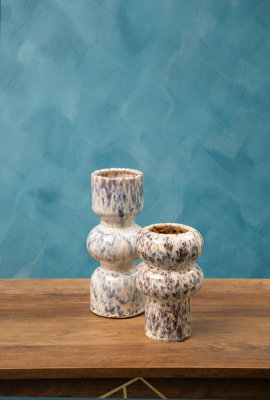 Interiors by Premier Small Vase, Beige Stoneware Vase, Free Standing ...