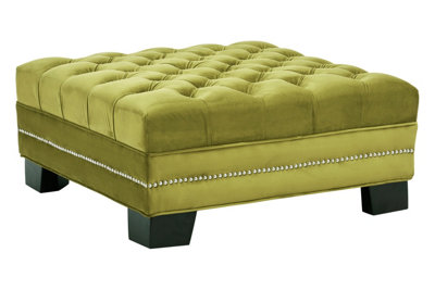 Interiors by Premier Sofia Moss Velvet Footstool