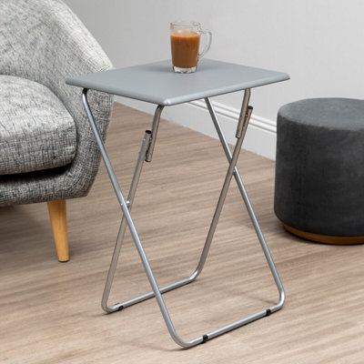 Interiors by Premier Space Saving Folding Table With Grey Top, Stylish ...