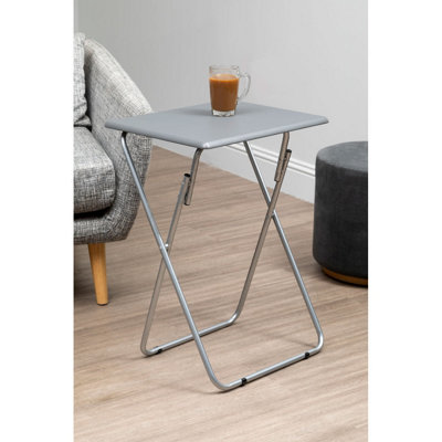 Interiors by Premier Space Saving Folding Table With Grey Top, Stylish ...