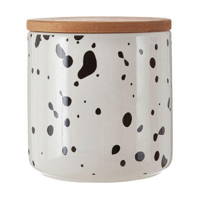 Interiors by Premier Speckle Black and White Medium Storage Canister ...
