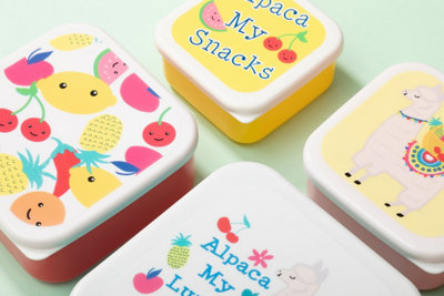 Interiors by Premier Stackable Design Set Of 4 Fruity Alpaca Lunch ...