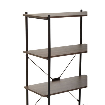 Interiors By Premier Storage Five Tier Dark Oak Shelf Unit, Versatile ...