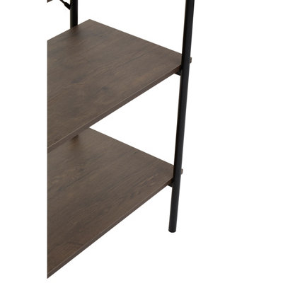 Interiors By Premier Storage Five Tier Dark Oak Shelf Unit, Versatile ...