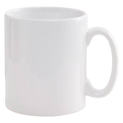 Interiors by Premier Straight White Mug: Durable Stoneware Mug, Classic ...