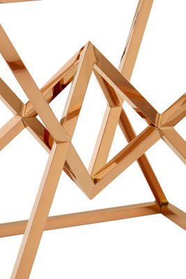 Interiors by Premier Stunning Corseted Square Rose Gold End Table ...