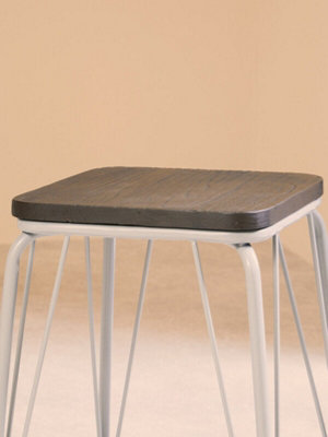 Interiors by Premier Sturdy And Reliable Grey Metal and Elm Small Wood ...