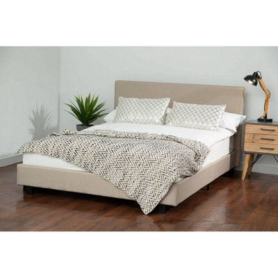 Interiors By Premier Sturdy Light Beige Bed In A Box, Minimalist Bed ...