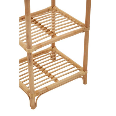 Interiors by Premier Sturdy Natural Rattan Shelf Unit, Durable Shelving ...