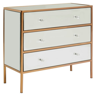Interiors By Premier Stylish 3 Drawer Chest, Functional Design Sturdy ...