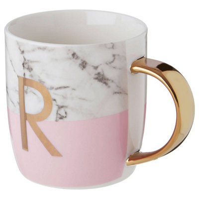 Interiors By Premier Stylish Pastel Pink R Letter Monogram Mug ...