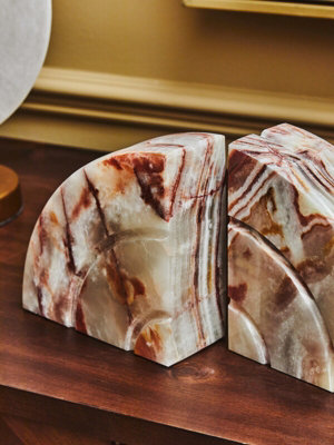 Interiors by Premier Two Onyx Bookends,Easy Accessible Bookends Sculpture, Easy to Clean Onyx ...