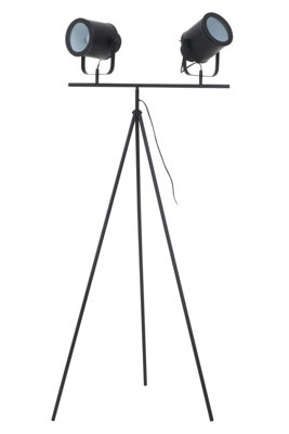 Interiors by Premier Two Spotlight Matte Black Tripod Stand, Dual ...