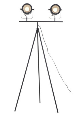 Interiors by Premier Two Spotlight Matte Black Tripod Stand, Dual ...