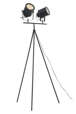 Interiors by Premier Two Spotlight Matte Black Tripod Stand, Dual ...