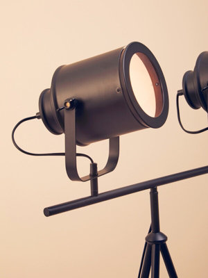 Interiors by Premier Two Spotlight Matte Black Tripod Stand, Dual ...