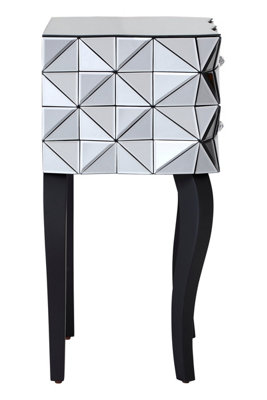 Interiors by Premier Unique 2 Drawer Bedside Table, Elegant Square Side ...