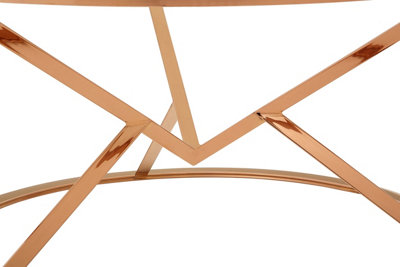 Interiors by Premier Unique Corseted Round Rose Gold Coffee Table ...
