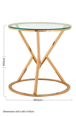 Interiors by Premier Unique Corseted Round Rose Gold End Table ...