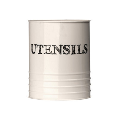 Interiors by Premier Utensil Canister, Ceramic Holder With Handwritten ...