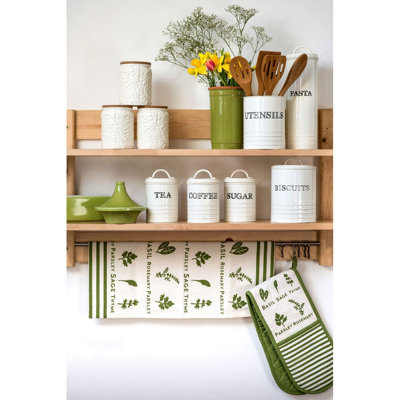 Interiors by Premier Utensil Canister, Ceramic Holder With Handwritten ...