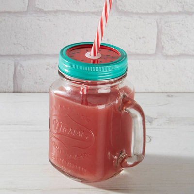 Interiors by Premier Versatile Embossed Coloured Mason Jar Mug With ...