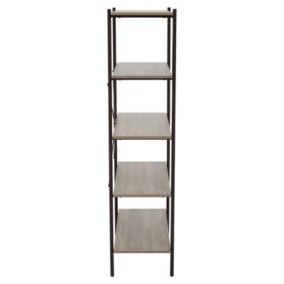 Interiors By Premier Versatile Five Tier Grey Oak Shelf Unit, Ample ...