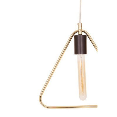 Interiors By Premier Versatile Gold Triangular Pendant Light ...