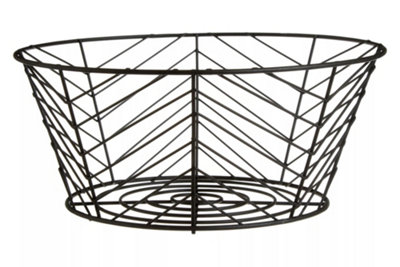Interiors by Premier Vertex Black Powder Coat Fruit Basket | DIY at B&Q