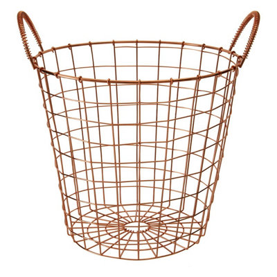 Interiors by Premier Vertex Copper Finish Round Wire Basket