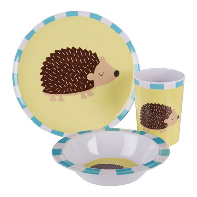 Interiors by Premier Vibrant Kids Harry Hedgehog Dinner Set, Durable ...