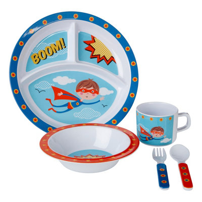 Interiors by Premier Vibrant Kids Super Rupert Dinner Set, Durable ...