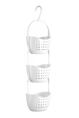 Interiors by Premier White Plastic Shower Caddy, 3 Tier Hanging ...