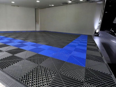 Interlocking Garage Flooring Tiles, Vented Modular Tile for Showroom ...