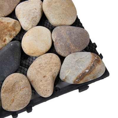 Interlocking Garden Stepping Stone Tiles for Outdoor Spaces 30cm W x ...