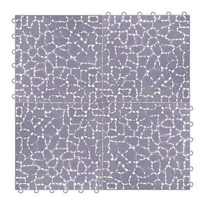Interlocking Path Tiles, 28cm x 28cm Plastic Weatherproof Non-Slip ...