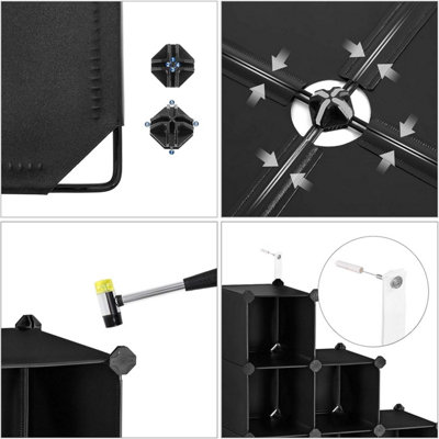 Interlocking Shoe Rack, Rectangular Storage Organiser, 15-Slot Modular ...