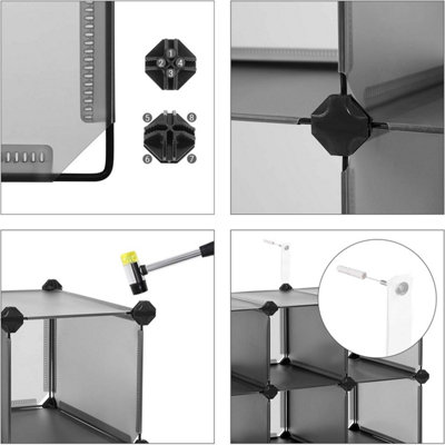 Interlocking Shoe Rack, Rectangular Storage Organiser, 15-Slot Modular ...