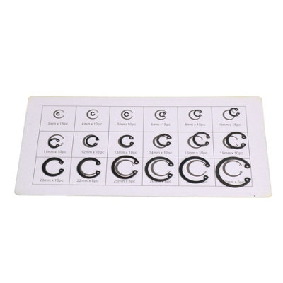 Internal Circlip Set Retaining Clips Snap Ring Fastener Fasteners 180pc ...
