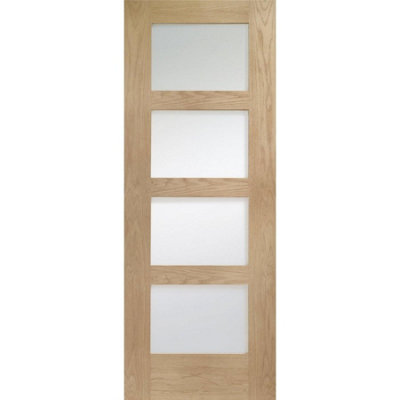Internal Oak Pre-Finished Shaker 4 Light with Clear Glass - 2040 x 826 ...